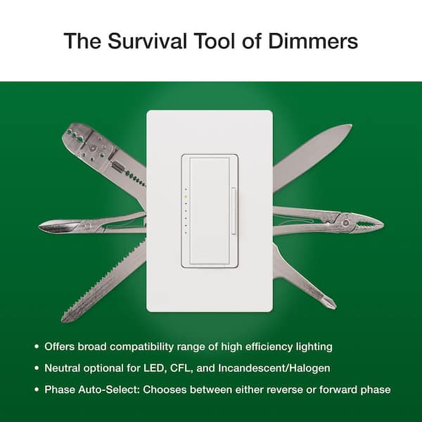Lutron Maestro PRO LED+ Tap Dimmer Switch for 250W LED, 500W ELV, 400W ...