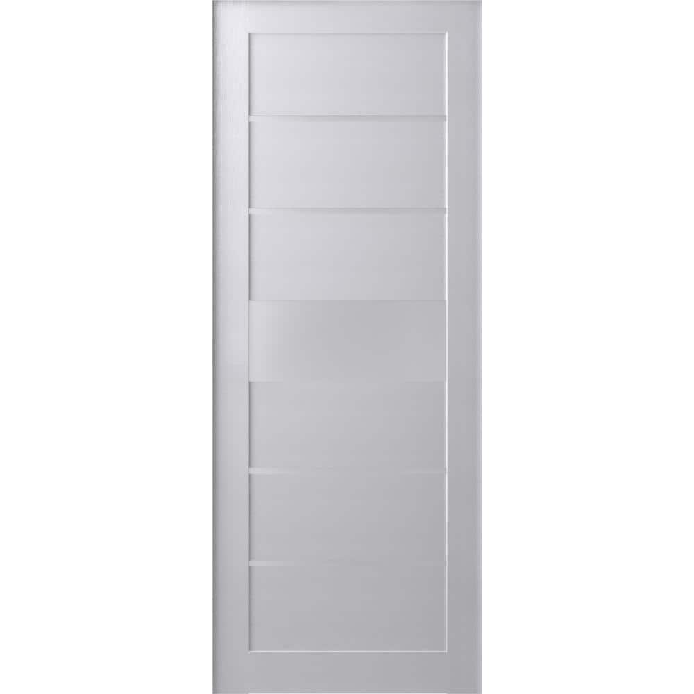 Belldinni 36 in. x 80 in. Siah Bianco Noble Finished Frosted Glass 5 ...
