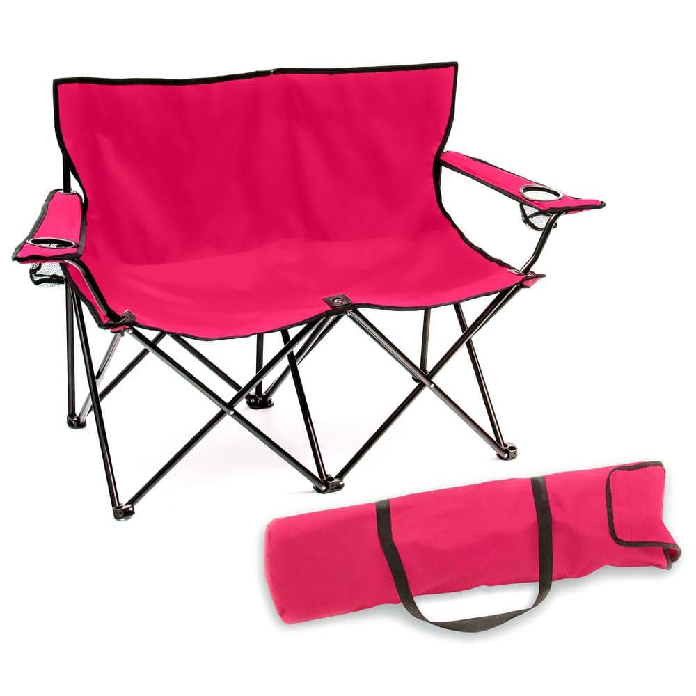 Trademark Innovations Loveseat Style Double Camp Chair with Steel Frame ...