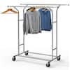 Chrome Metal Garment Clothes Rack Double Rods 42.75 in. W x 61.3 in. H ...