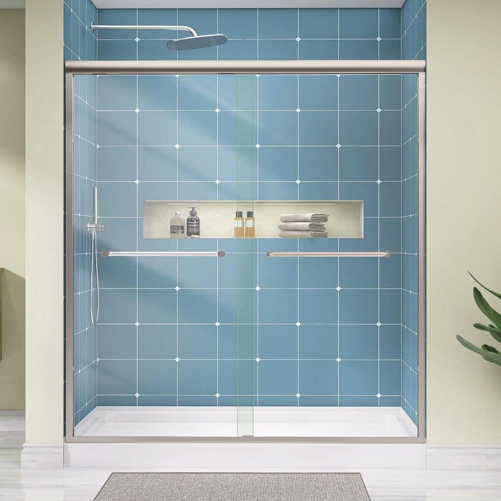 Zeafive KTL 68 to 72 in. W x 72 in. H Double Sliding Shower Door in ...