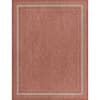 Unique Loom Outdoor Soft Border Rust Red 9' 0 x 12' 0 Area Rug 3128956 ...