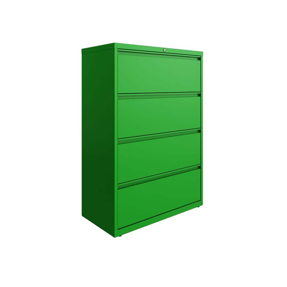 Hirsh 36 in. W Screamin' Green 4-Drawer Metal Lateral File Cabinet for ...