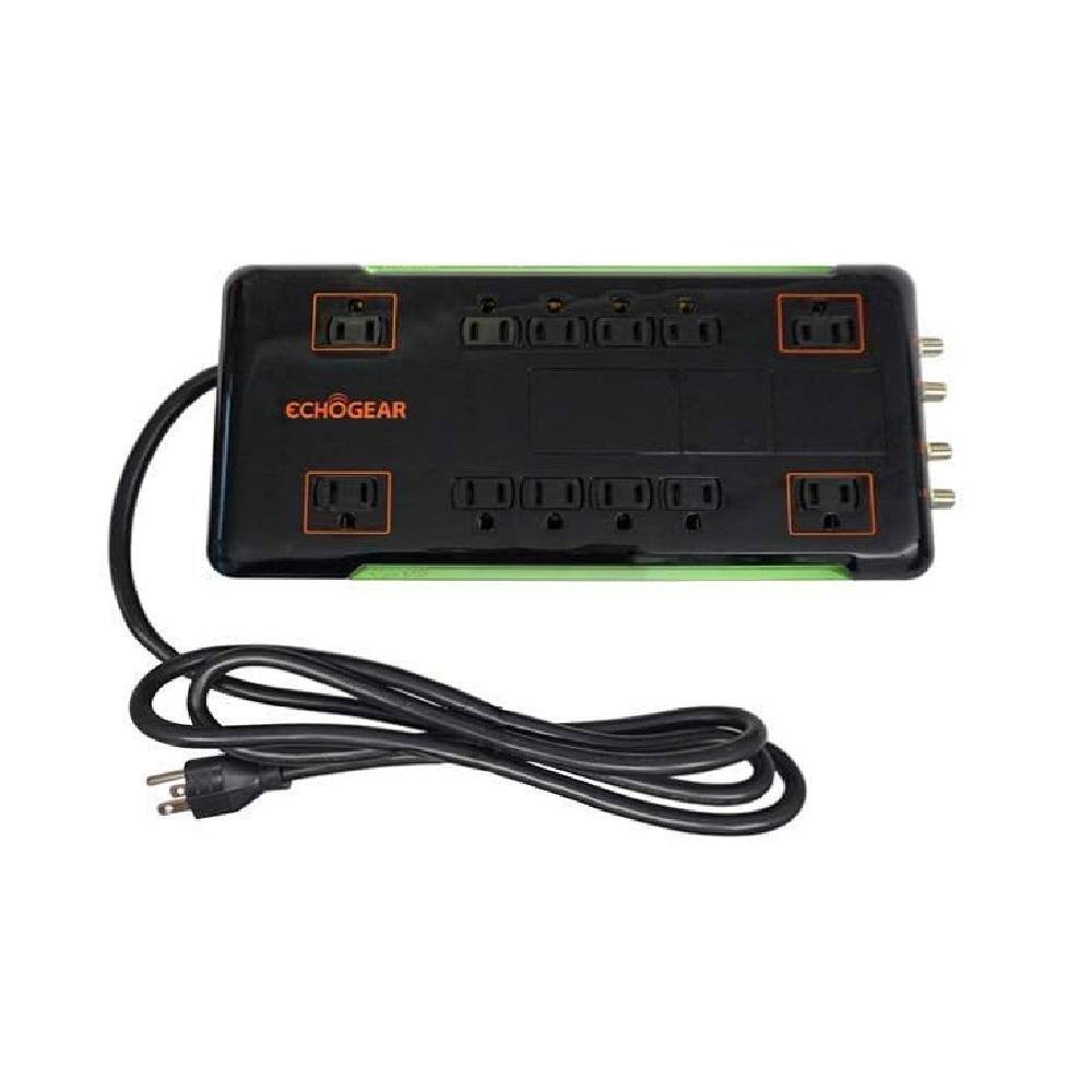 EKIEUDL Black 12-Outlet Power Strip Surge Protector with 3420J, 2 Pairs ...
