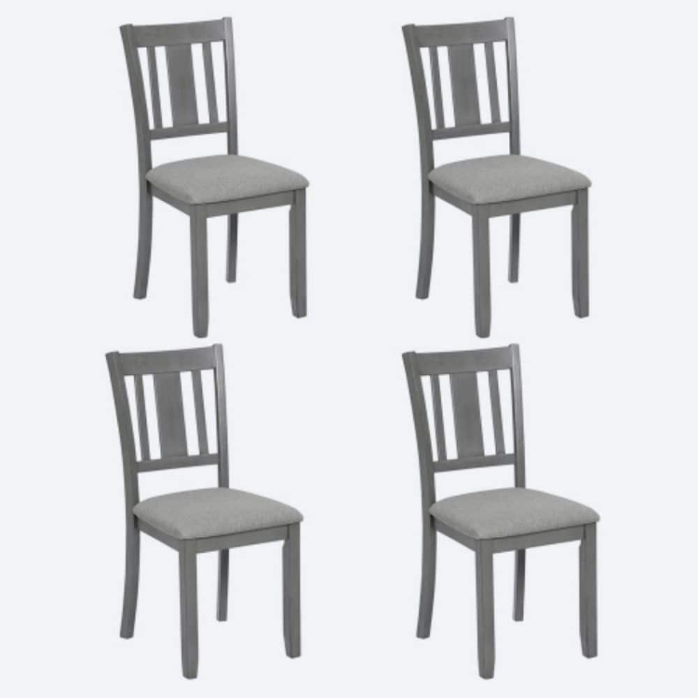 Clihome Gray Wooden Dining Chairs Upholstered Side Chair Kitchen Chair ...