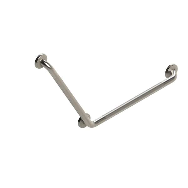 HEALTHCRAFT Easy Mount 24 x 24 in. 120 Angle Grab Bar-Bathroom Safety ...