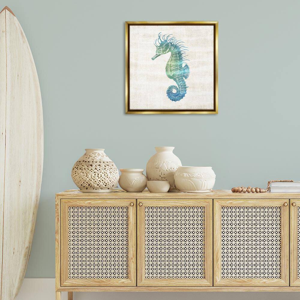 Stupell Industries Ombre Seahorse Expression by Susan Arnot Gold ...