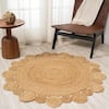 JONATHAN Y Eden Round Natural 5 ft. Jute Hippy Circle Natural Round ...