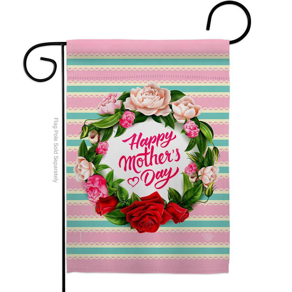 Ornament Collection 13 in. x 18.5 in. Roses Mother Day Garden Flag ...