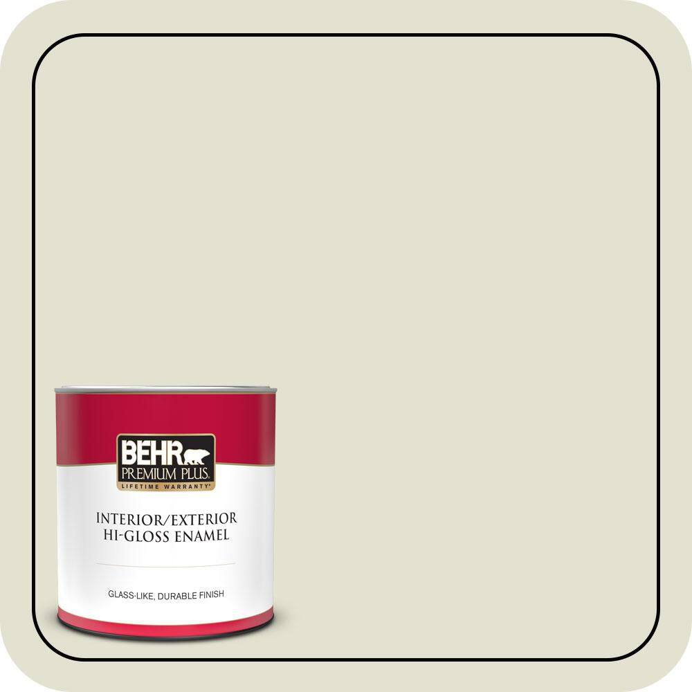 BEHR PREMIUM PLUS 1 qt. #400E-2 Turtle Dove Hi-Gloss Enamel Interior ...