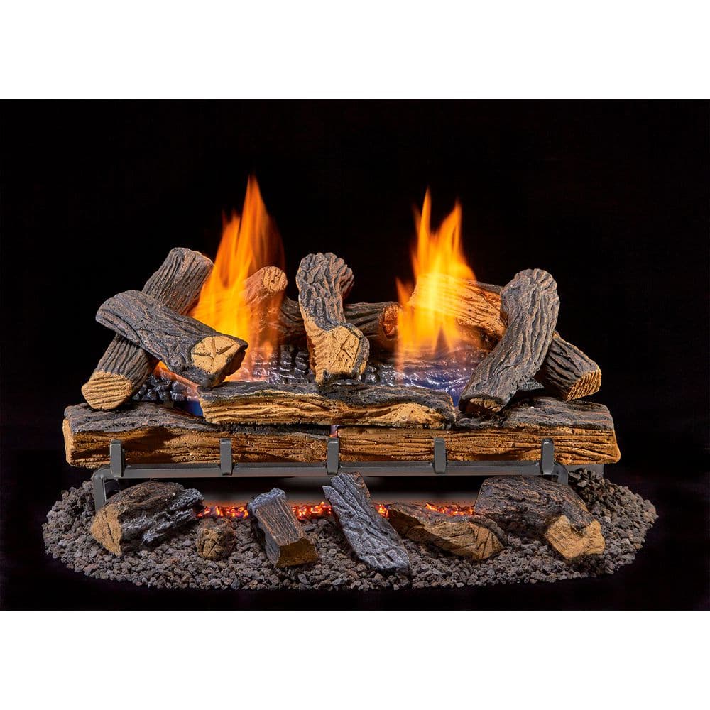 Duluth Forge 24 in. Split Oak Vent Free Indoor Propane Gas Log Set with ...
