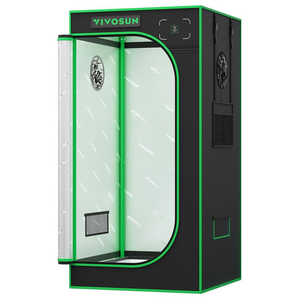 VIVOSUN 2 ft. x 2 ft. P224 Black Pro Grow Tent with Reflective Mylar ...