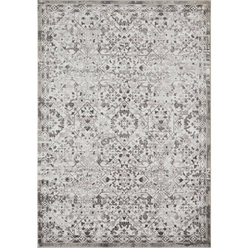 LOOMAKNOTI Rhane Alreka Gray 5 ft. 3 in. x 7 ft. 3 in. Oriental ...