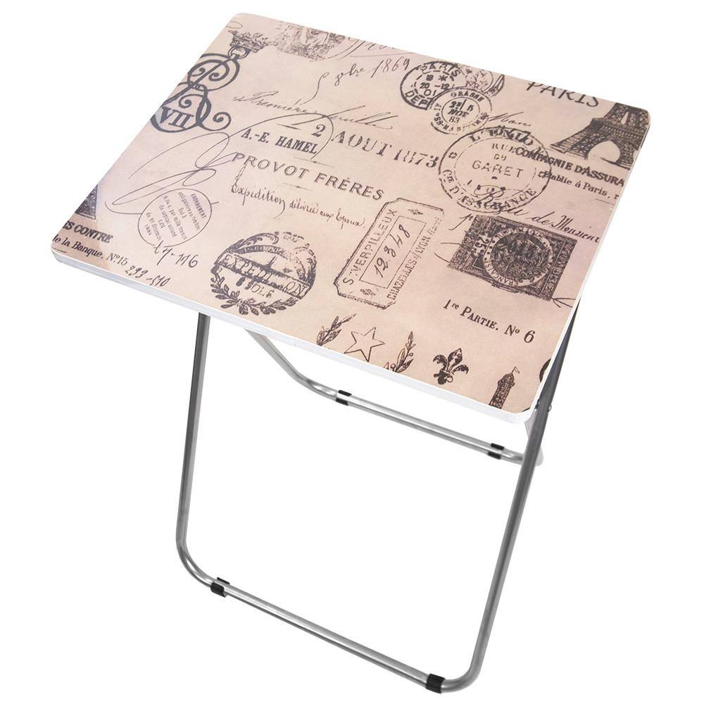 Home Basics Multi-Purpose Foldable Table, Paris Off-White HDC59693 ...