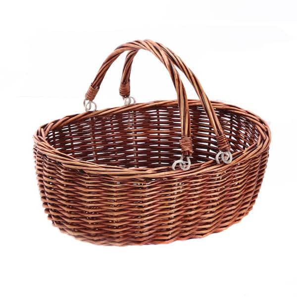 Numhew Brown Kingwillow Wicker Picnic Baskets with Handles for Picnic ...