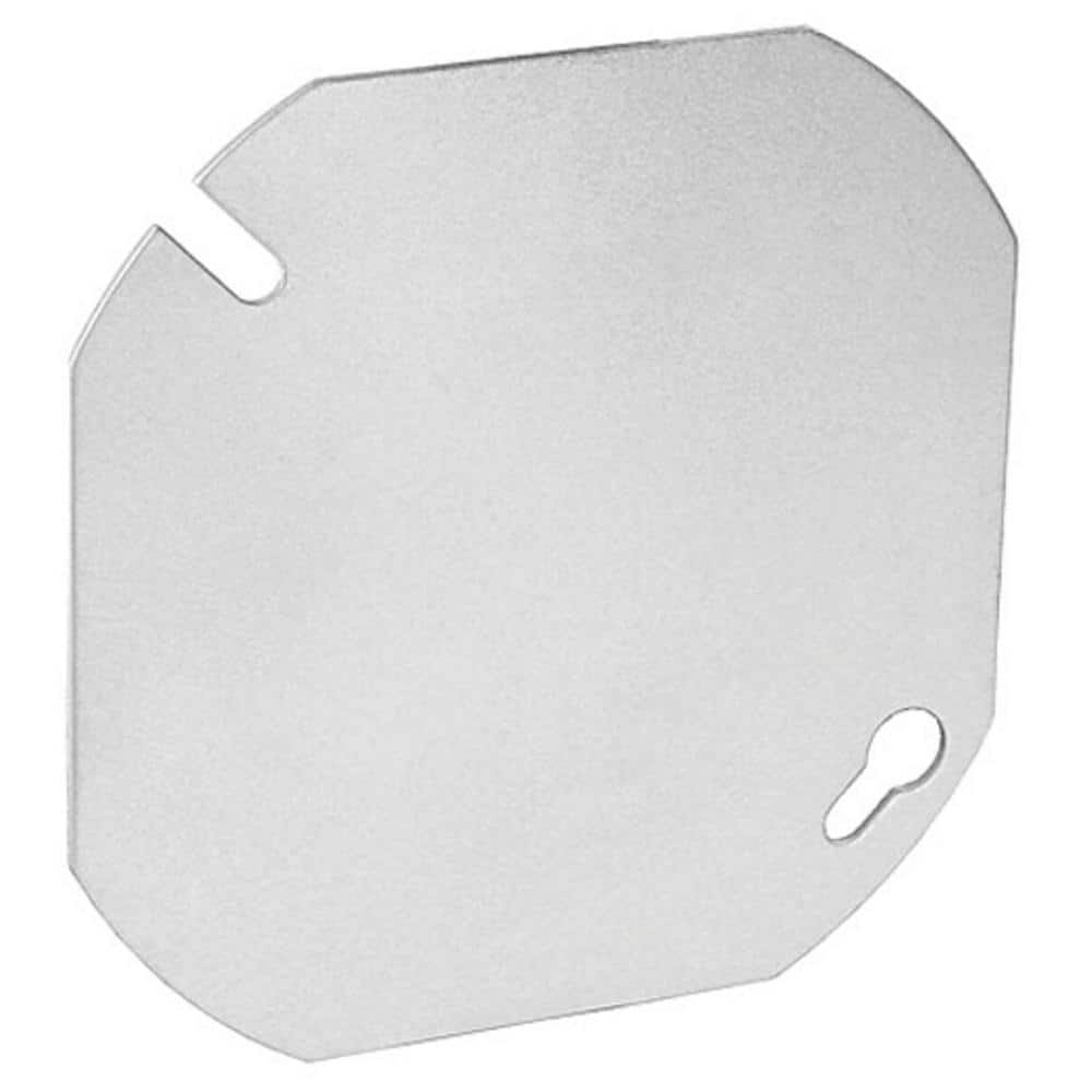 Southwire 4 in. W Steel Metallic Flat Blank Octagon Cover (50-Pack ...