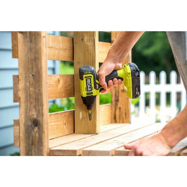 RYOBI ONE+ 18V Cordless 1/4 in. Impact Driver Kit with 1.5 Ah Battery ...