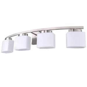 Hampton Bay Andenne 4-Light Brushed Nickel Bathroom Vanity Light ...