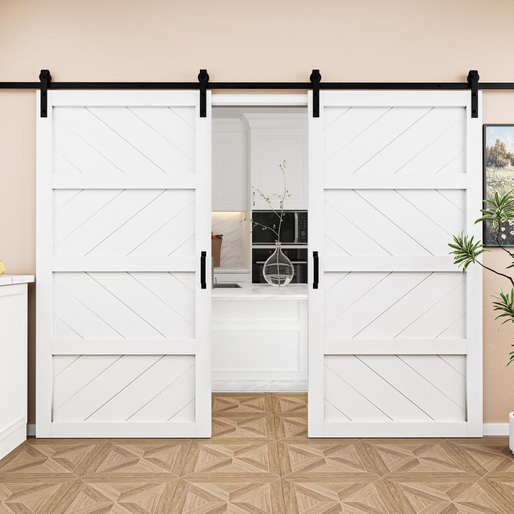 Reviews for EH PUERTA 84 in. x 84 in. White 4 Lite Wave Pattern ...