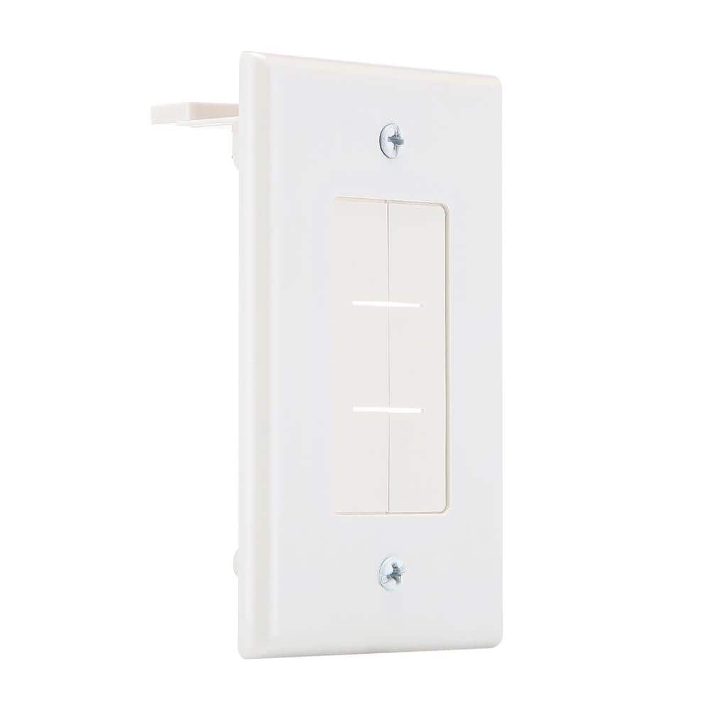 Commercial Electric 1-Gang White Flexible Cable Pass-Through Plastic ...