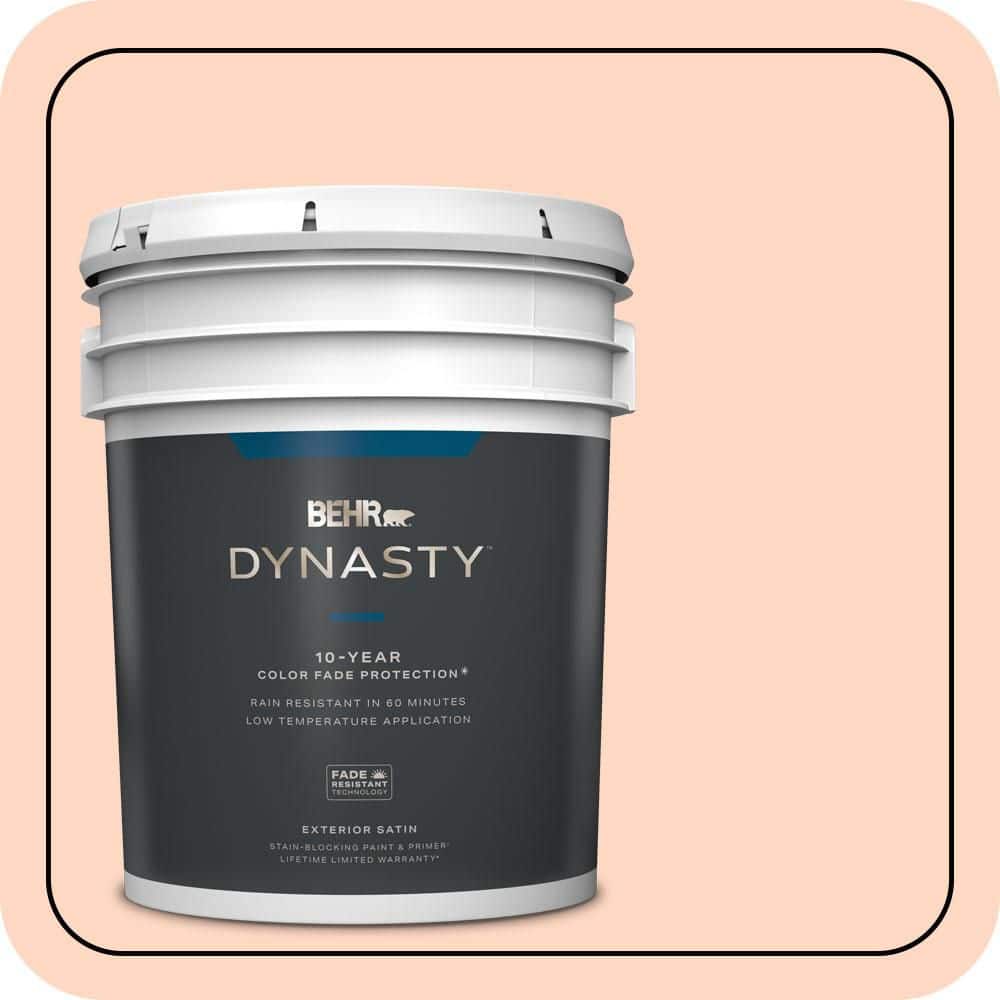 BEHR DYNASTY 5 gal. #230C-2 Shell Coral Satin Enamel Exterior Stain ...