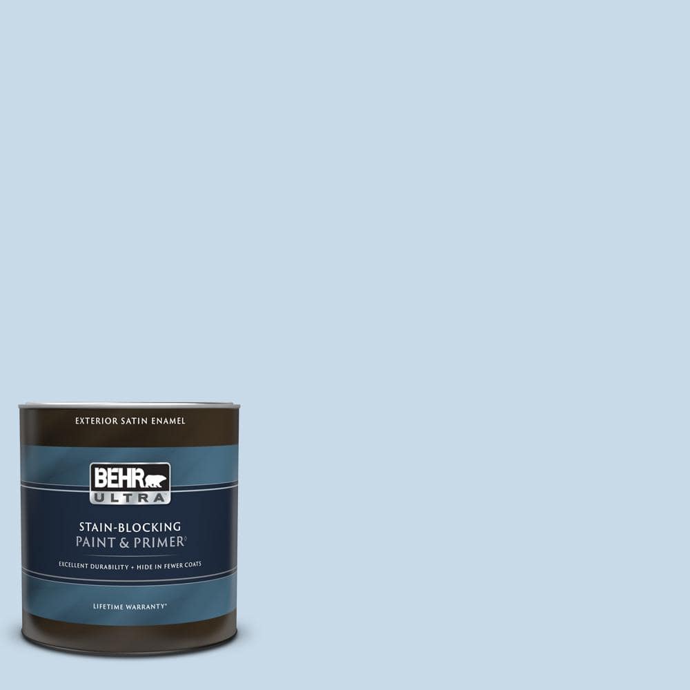 BEHR ULTRA 1 qt. #MQ3-24 Celestial Light Satin Enamel Exterior Paint ...