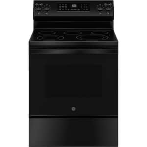 GE 30 in. 5 Burner Element Smart Slide-In Electric Convection Range in ...