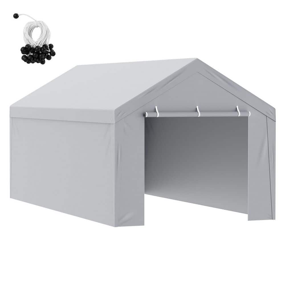 SVOPES 10 x 20 ft. Carport Replacement Canopy Cover (Top + Side Wall ...