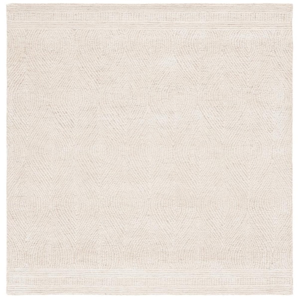 SAFAVIEH Abstract Ivory/Beige 6 ft. x 6 ft. Geometric Square Area Rug ...