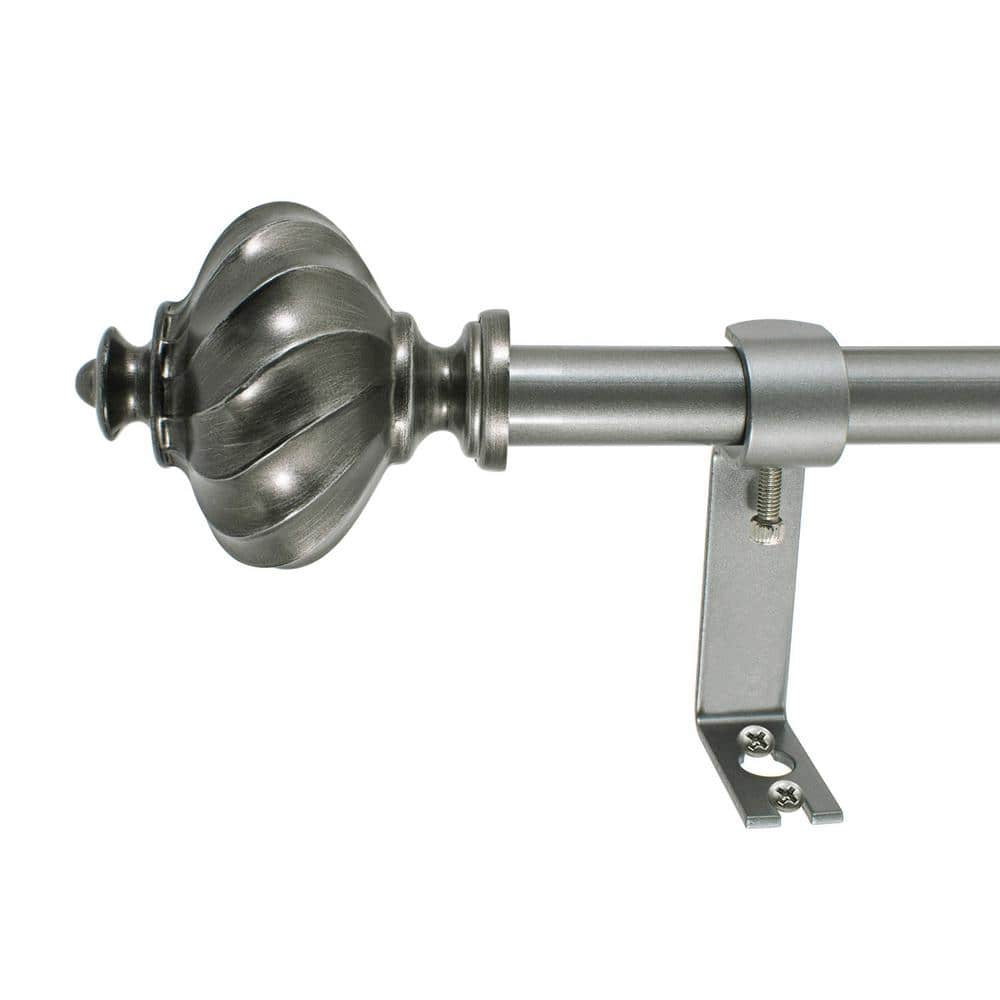 Montevilla Ribbed Knob 26 in. - 48 in. Telescoping Drapery 5/8 in. Dia ...