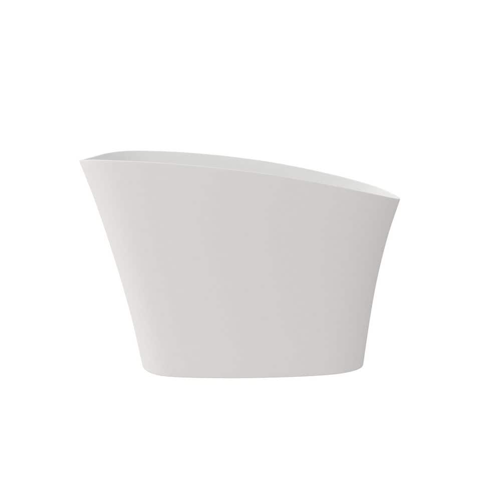 HOPROME Elara 51 in. x 29 in. Solid Surface Stone Resin Freestanding ...