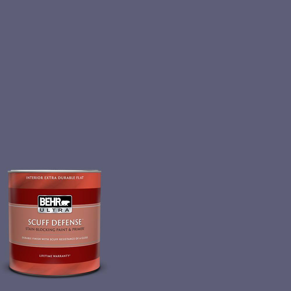 BEHR ULTRA 1 qt. #S560-6 Blue Blood Extra Durable Flat Interior Paint ...
