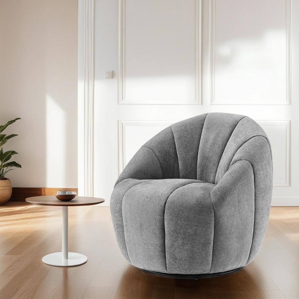Art Leon Glaucus Swivel Gray Fabric Barrel Chair SF054-1-GR-F - The ...