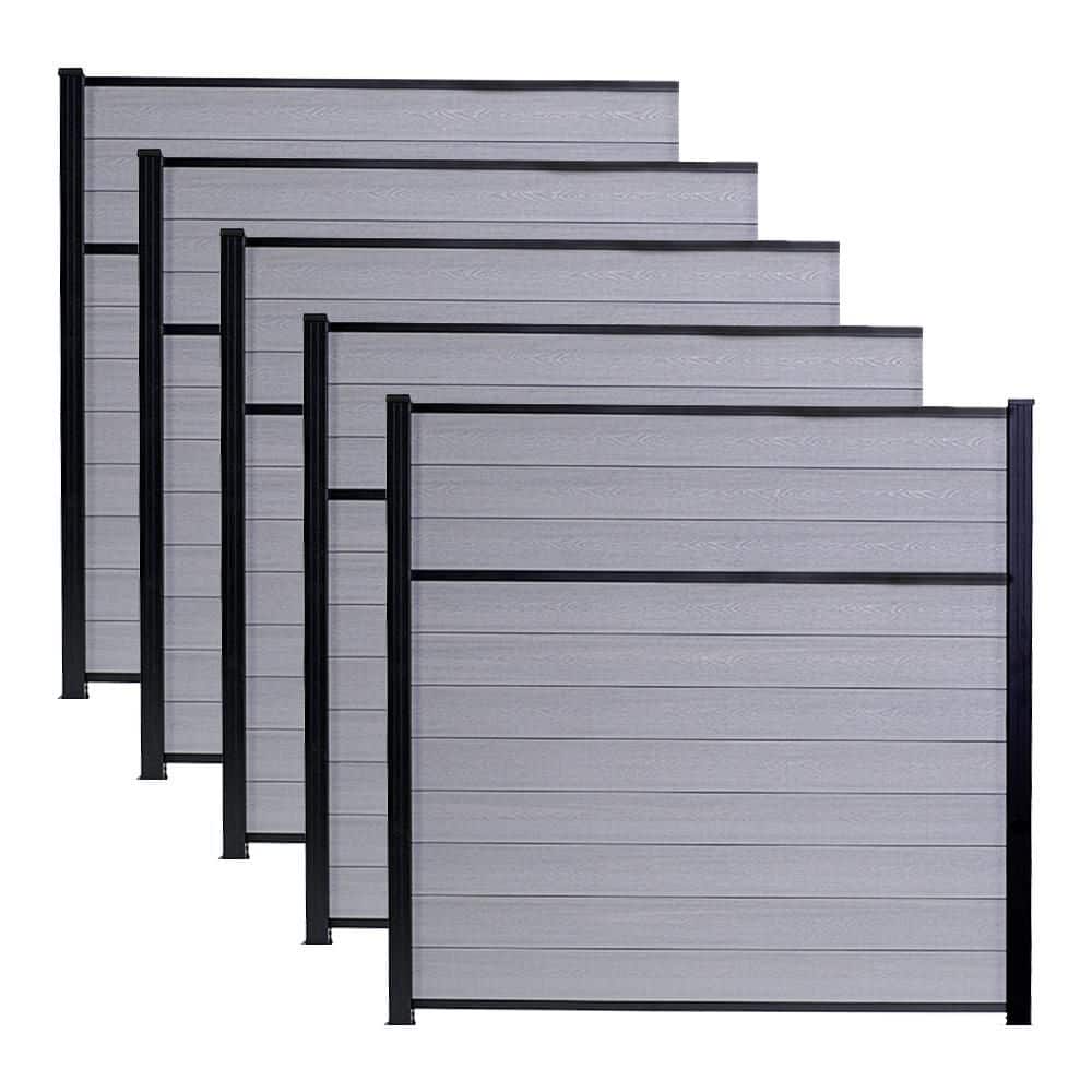 GWF Classic Privacy 6 ft. x 6 ft. Storm Grey Composite Wood Board Board ...