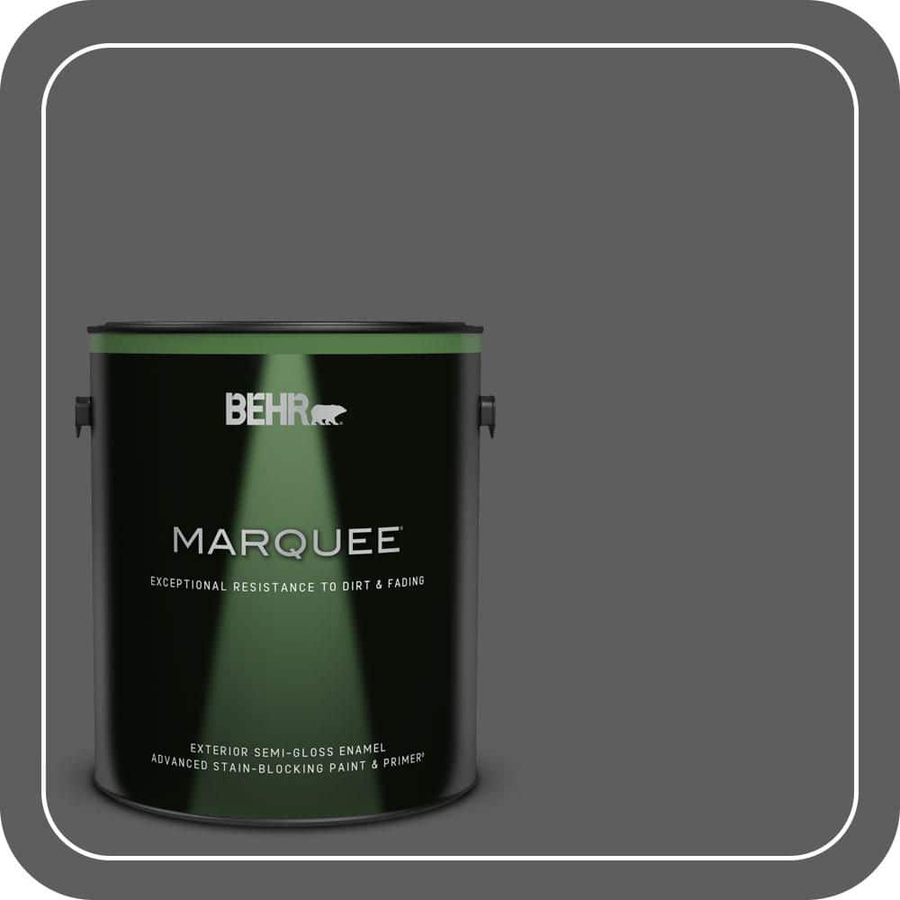 BEHR MARQUEE 1 gal. #N520-6 Asphalt Gray Semi-Gloss Enamel Exterior ...