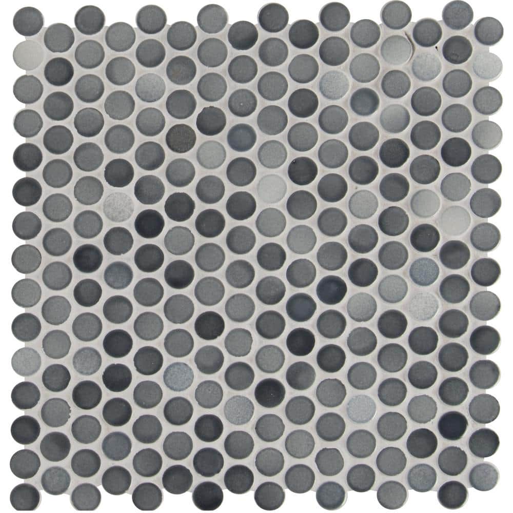 MSI Take Home Tile Sample-Grigio Mix Penny Round 4 in. x4 in.x0.24 in ...