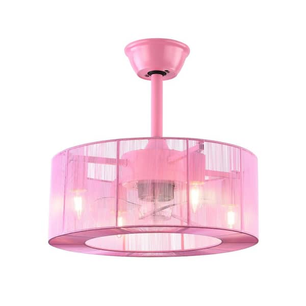 OUKANING 18 in. Indoor Pink Industrial Semi-Closed 3-Blade Ceiling Fan ...