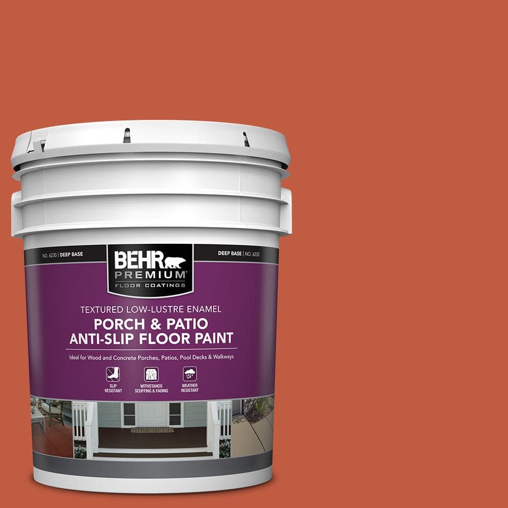 BEHR PREMIUM 5 gal. #M180-7 Deep Fire Textured Low-Lustre Enamel ...