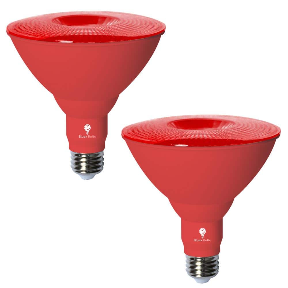 BLUEX BULBS 120-Watt Equivalent PAR38 Decorative LED Light Bulb in Red ...