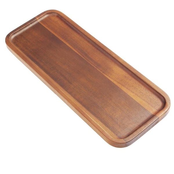 Esepony 14 in. x 5.5 in. Acacia Wood Serving Platters with Solid, and ...