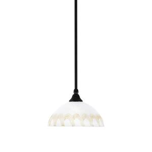 Sparta 100-Watt 1-Light Matte Black Shaded Pendant Light Mini Pendant ...