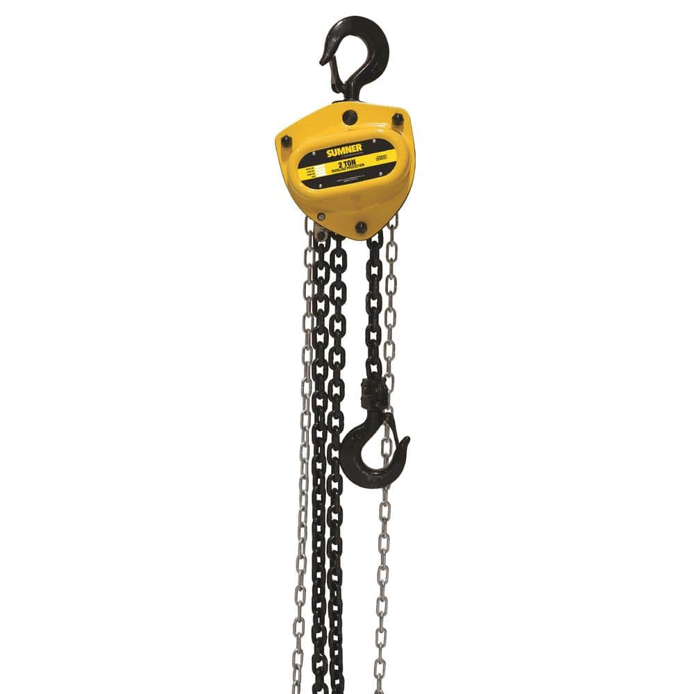 SUMNER 2-Ton Chain Hoist with 15 ft. Lift and Overload Protection ...