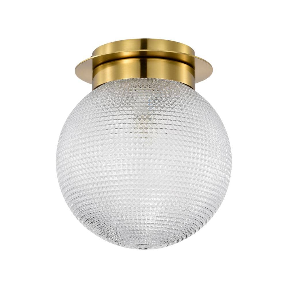 Warehouse of Tiffany Gruste 9.8 in. 1-Light Indoor Brass Finish Flush ...