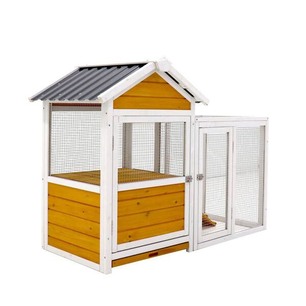 Tunearary Outdoor Fir Chicken Coop Duck House Rabbit Hutch with Nesting ...