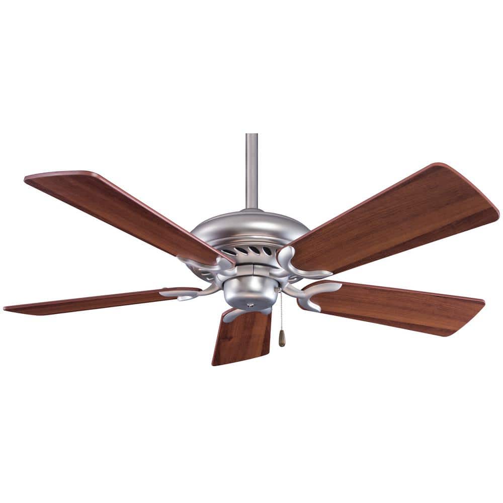 Minka Aire Supra 44 In Indoor Brushed Steel With Dark Walnut Ceiling