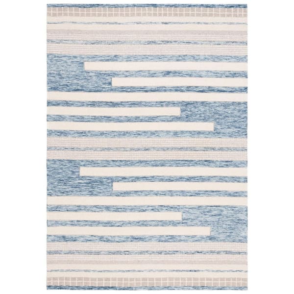 SAFAVIEH Fifth Avenue 5 ft. x 8 ft. Blue/Ivory Abstract Geometric Area ...