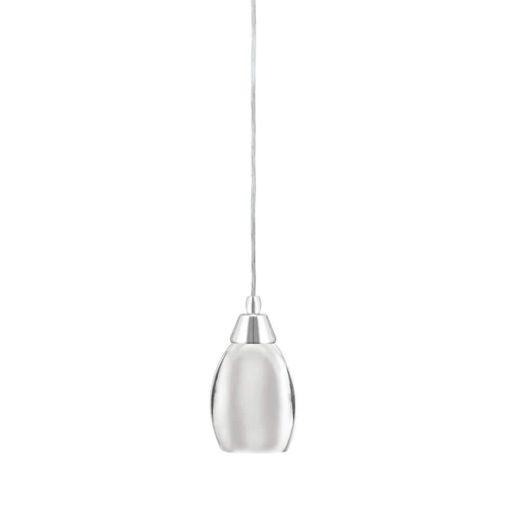 Bryson 60-Watt 1-Light Chrome Shaded Pendant Light Mini Pendant with 5 ...