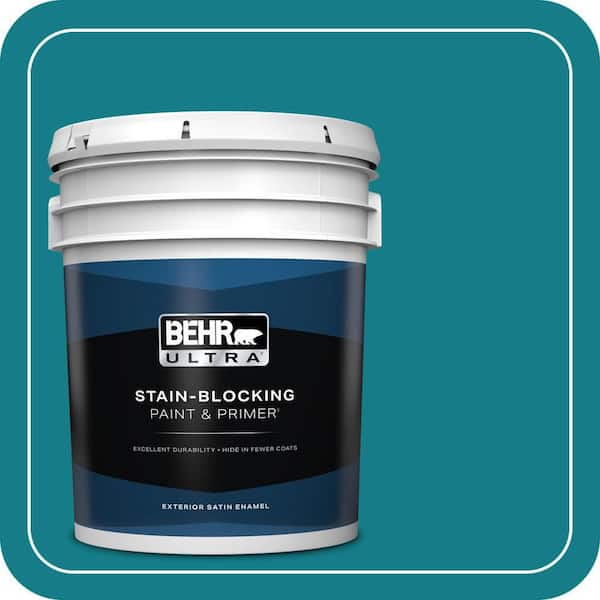 BEHR ULTRA 5 gal. #PPU13-01 Caribe Satin Enamel Exterior Paint & Primer ...