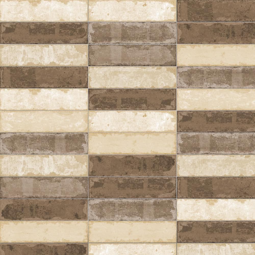 Merola Tile Brickyard Beige 3 in. x 11-3/4 in. Porcelain Floor and Wall ...