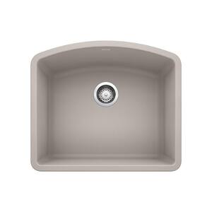 Blanco DIAMOND 24 in. Undermount Single Bowl Coal Black Granite ...